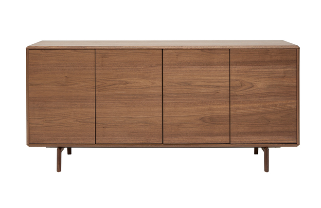 Buffet vintage 4 portes en bois foncé L160 cm SUVA - Miliboo