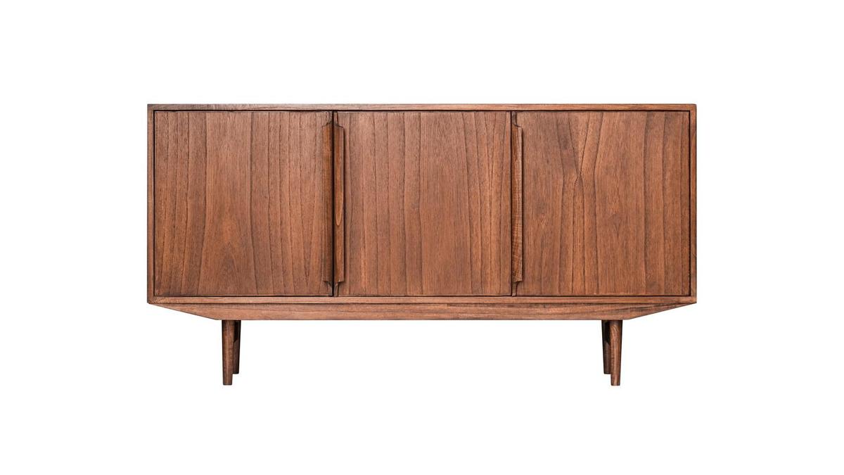 Buffet vintage en bois foncé 3 portes L160 cm SEVEN - Miliboo