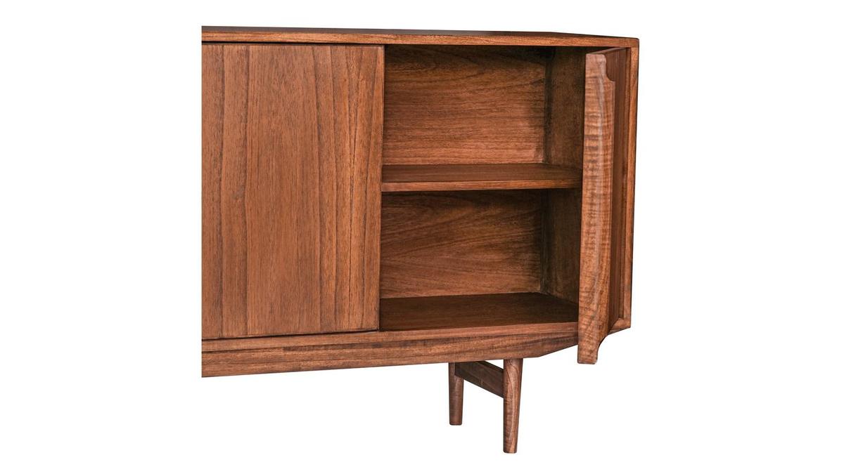 Buffet vintage en bois foncé 3 portes L160 cm SEVEN - Miliboo