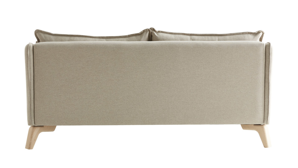 Canapé 3 places éco-responsable en tissu recyclé naturel FOREST - Miliboo