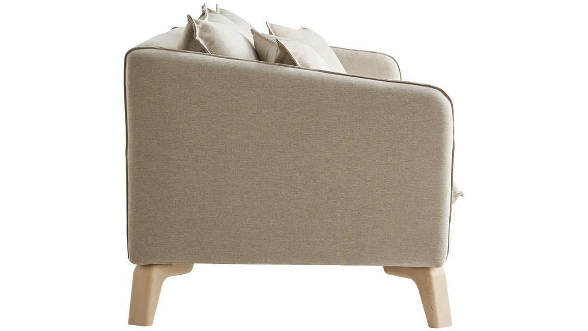 Canapé 3 places éco-responsable en tissu recyclé naturel FOREST - Miliboo