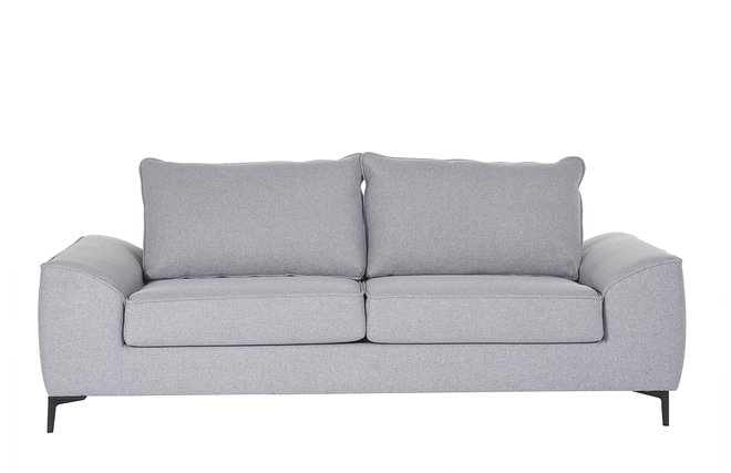 Canapé convertible design 3 places en tissu gris et métal noir GAEL ...