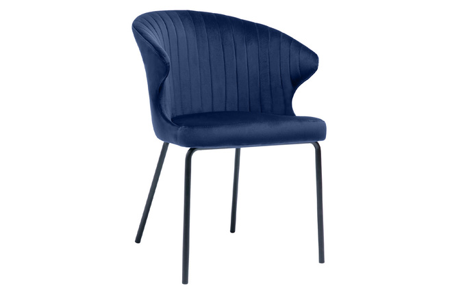 Chaise design en velours bleu foncé REQUIEM - Miliboo