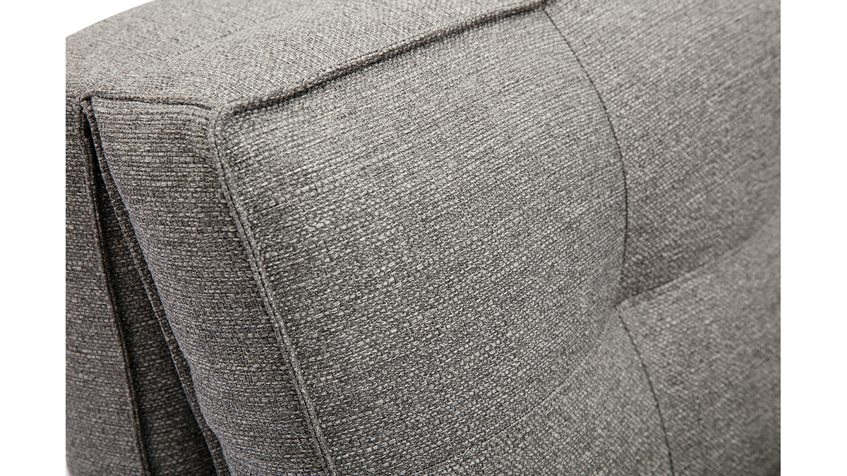 Chauffeuse 1 place convertible en tissu gris chiné SALLY - Miliboo