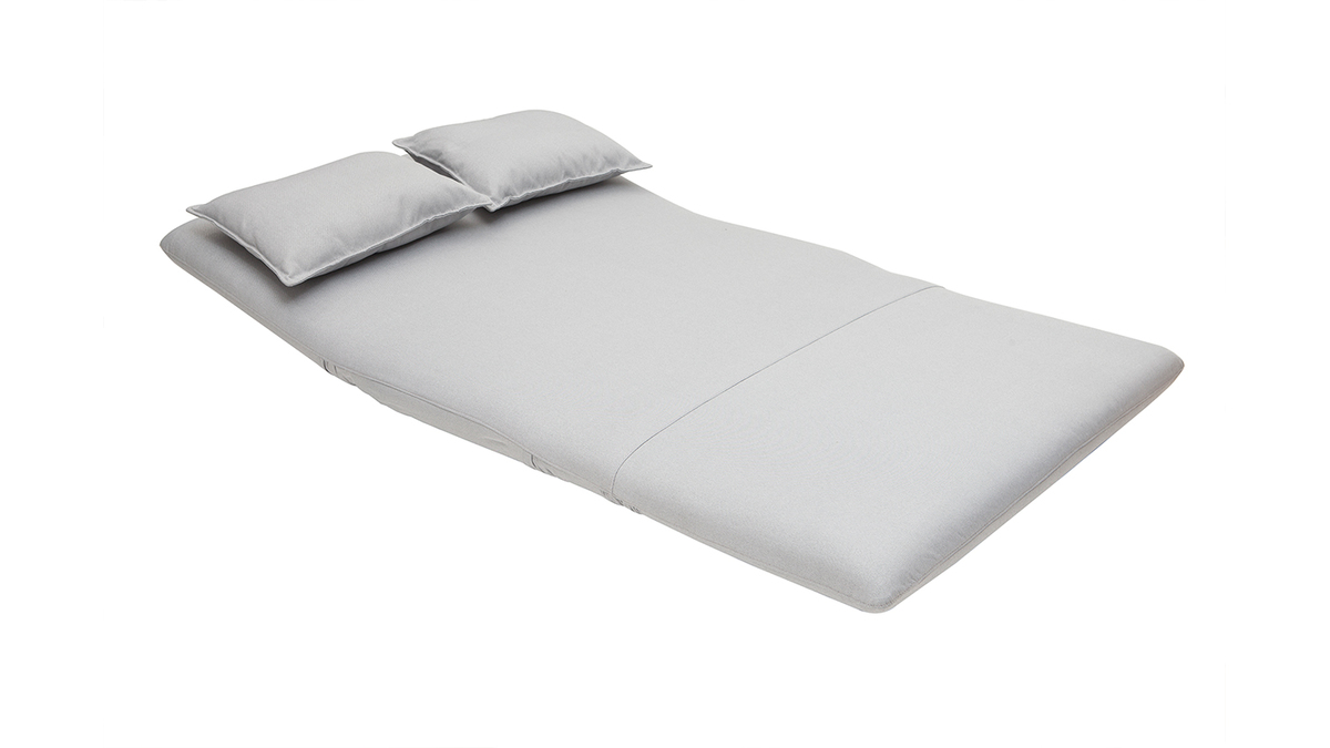 Chauffeuse convertible design gris clair 2 places SLEEPER - Miliboo