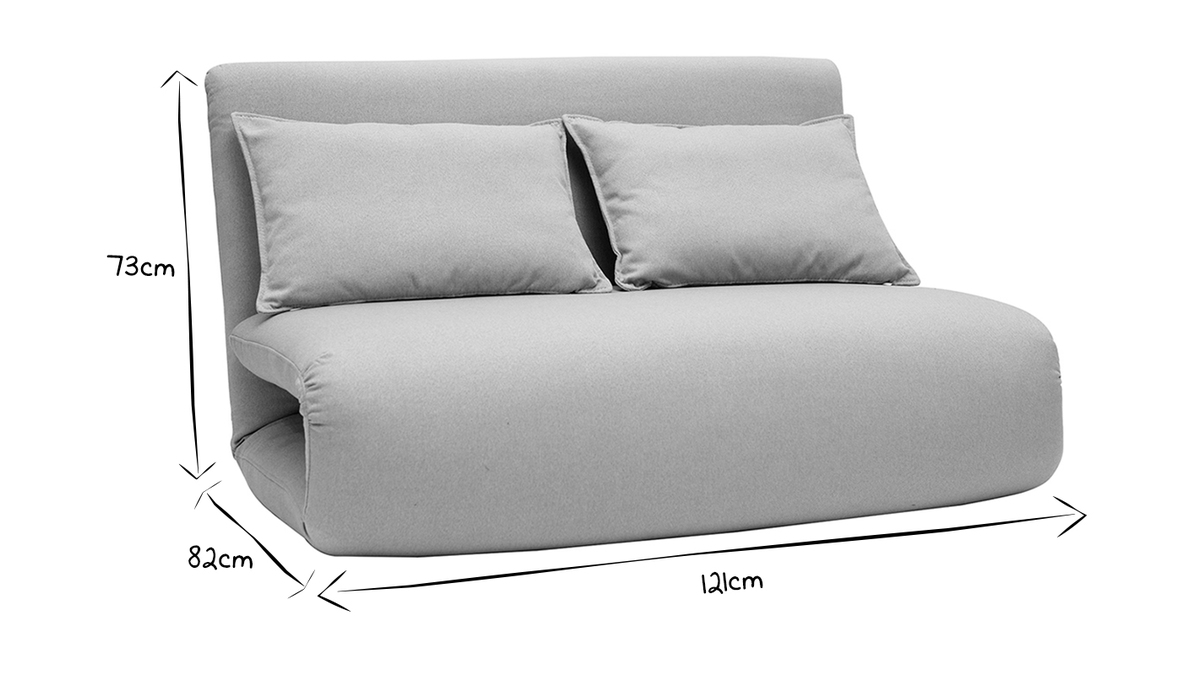 Chauffeuse convertible design gris clair 2 places SLEEPER - Miliboo