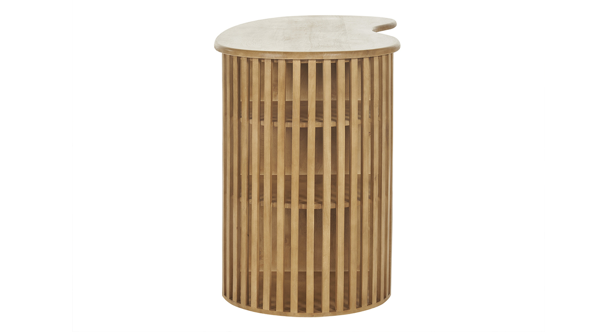 Îlot - table de bar avec rangements en bois manguier massif H90 cm ...