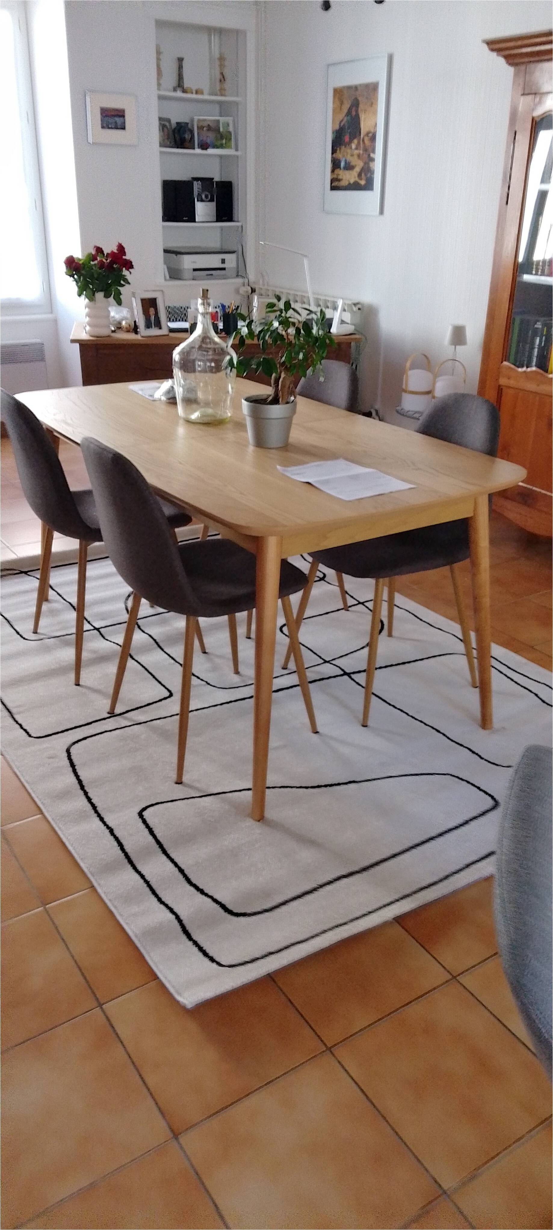 Tapis rectangulaire motif line art blanc cassé et noir 160 x 230 cm ...