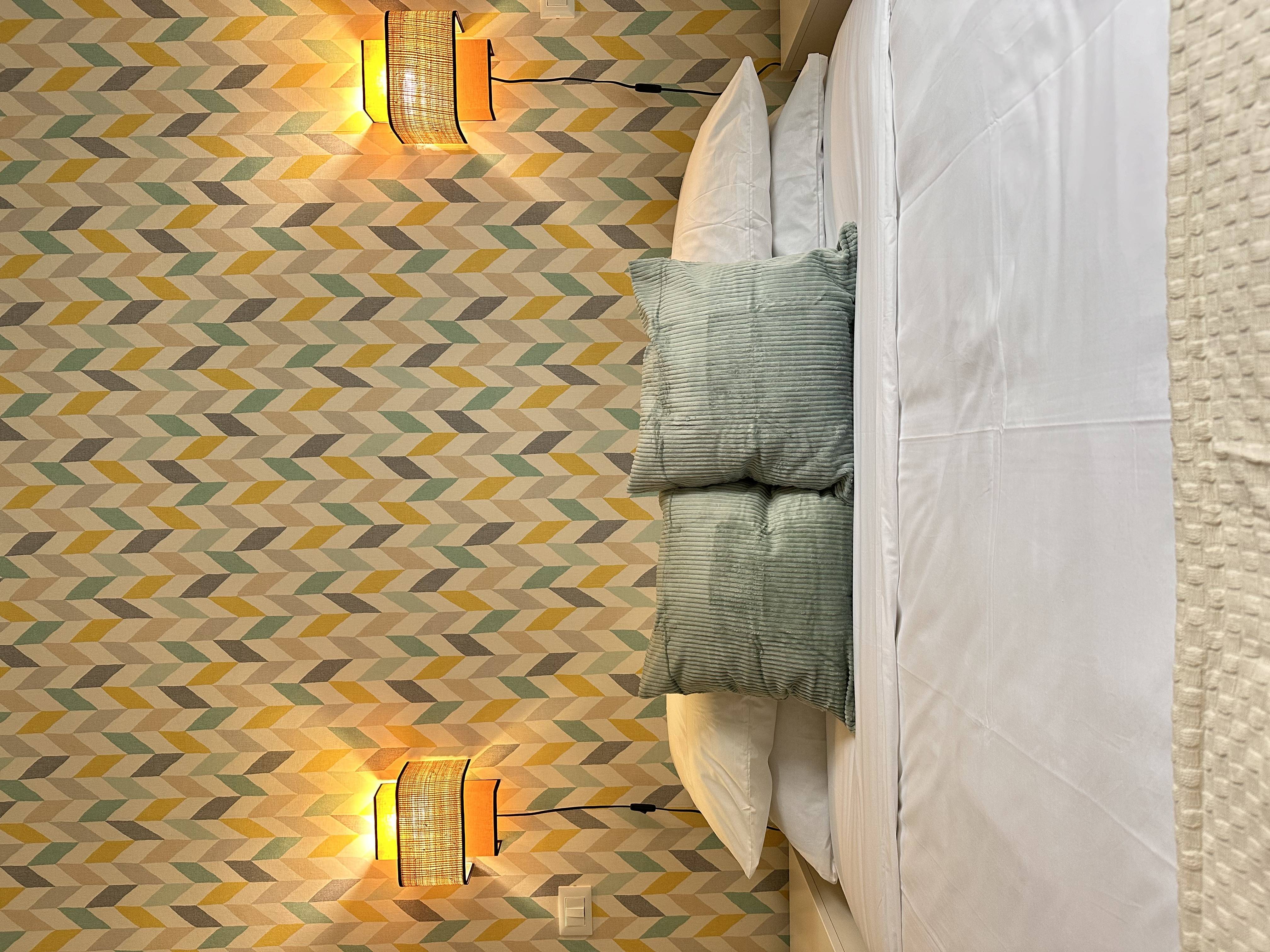 Applique a muro in lino giallo senape e fibra di rafia TERA - Miliboo