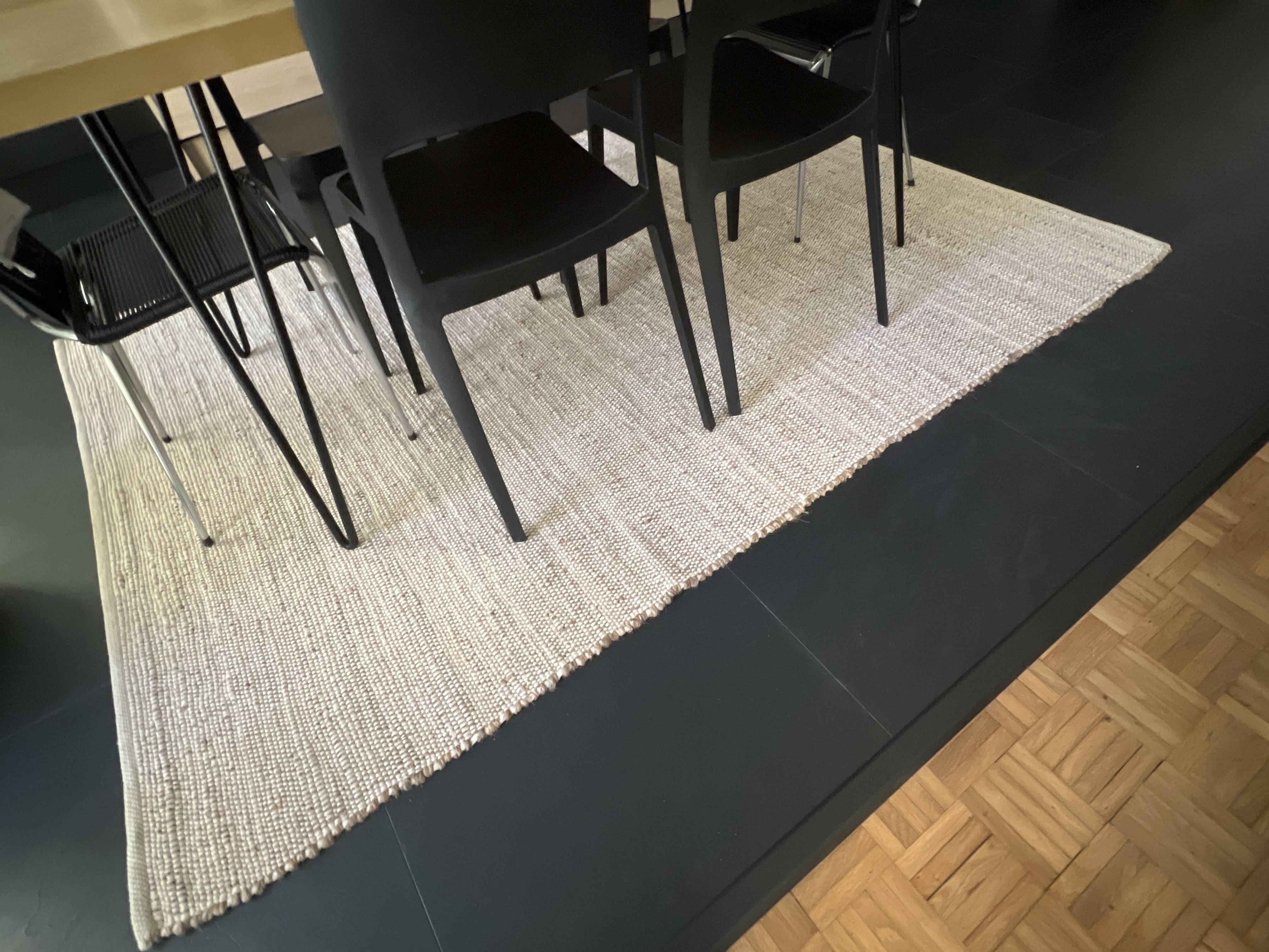 Tapis rectangulaire beige en jute et coton tissé 160 x 230 cm CAMAO ...