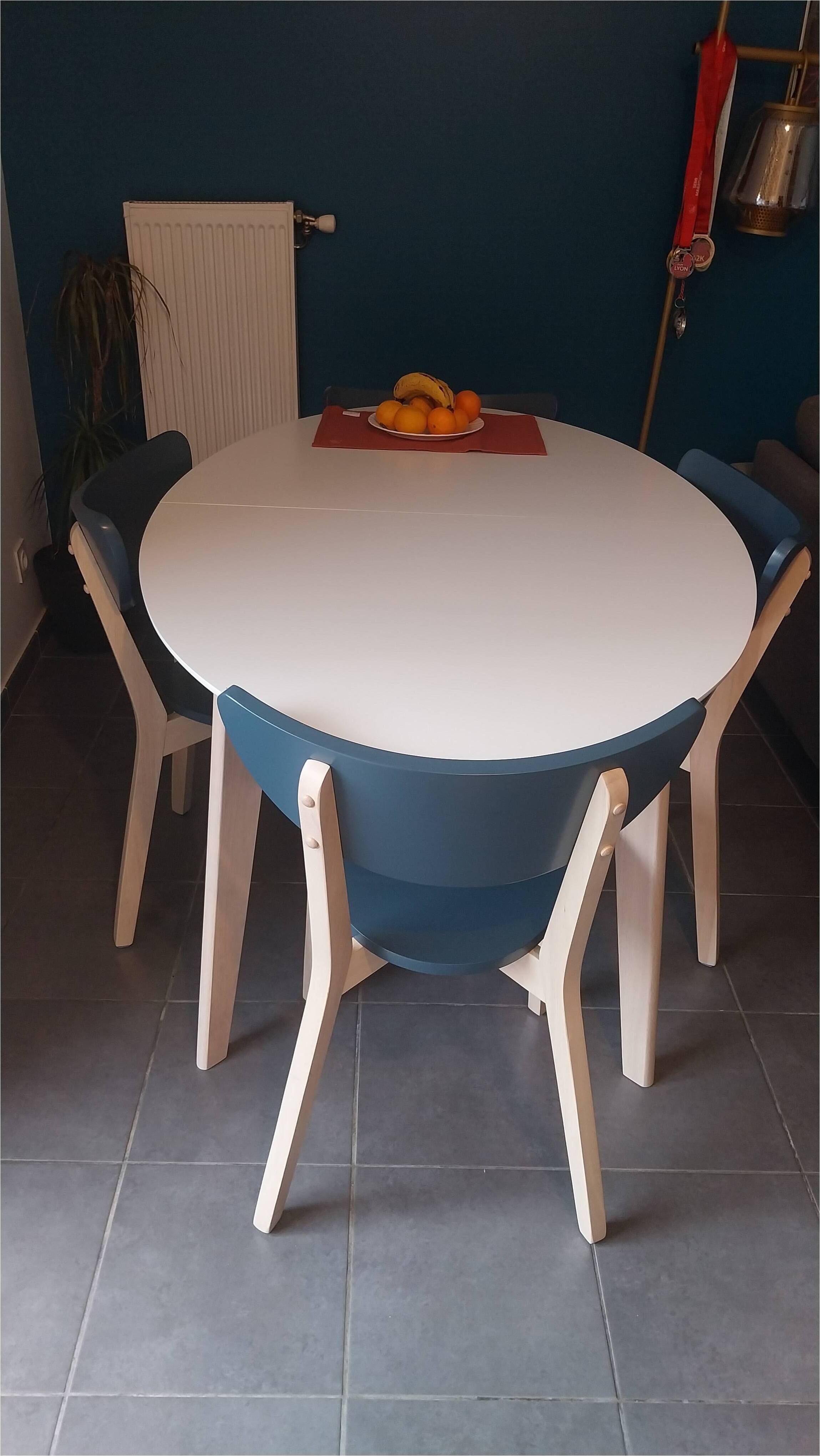 Table à manger extensible ovale blanche et bois clair L150-200 cm LEENA ...