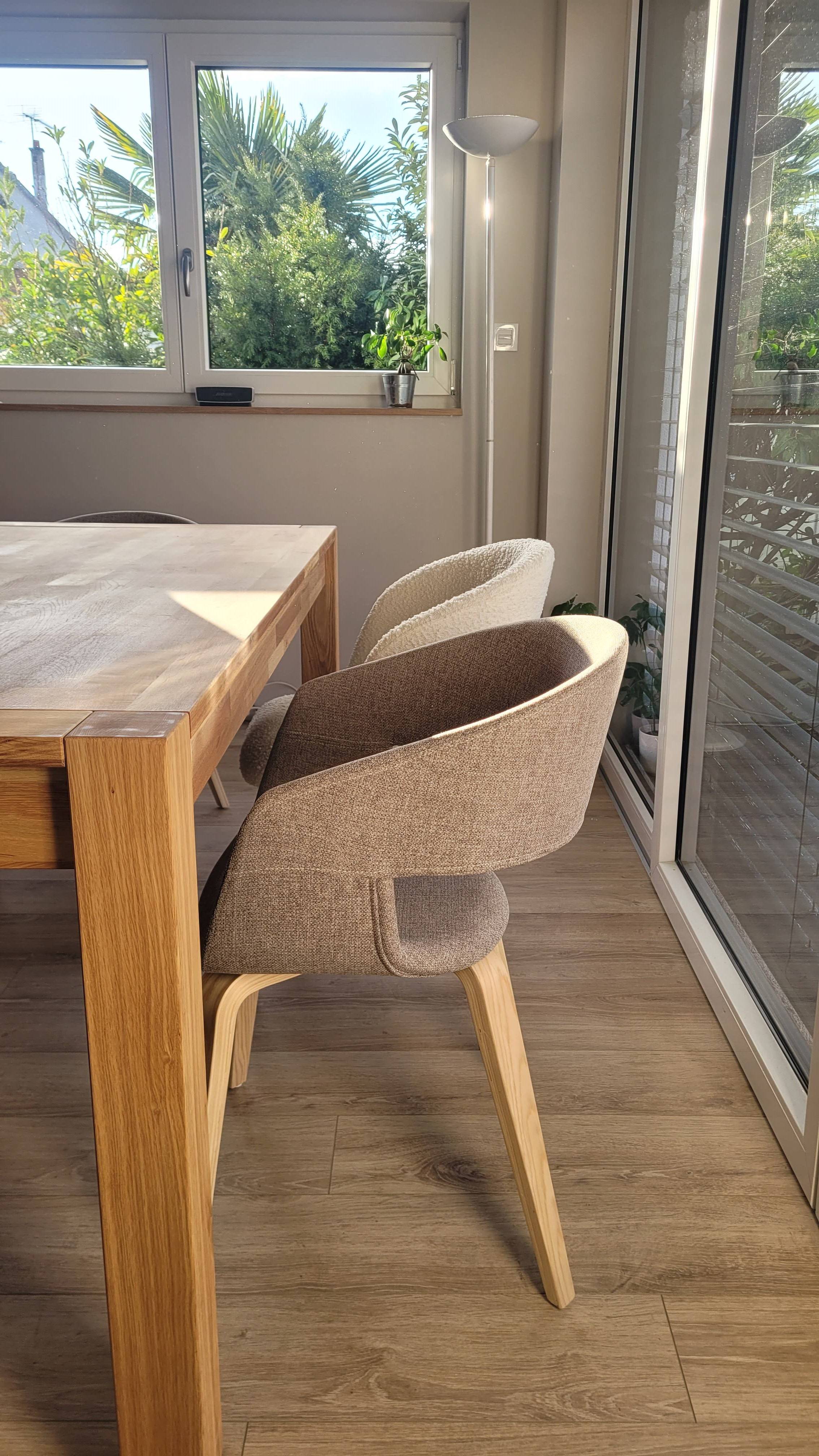 Chaises design blanc et bois clair (lot de 2) SLAM - Miliboo
