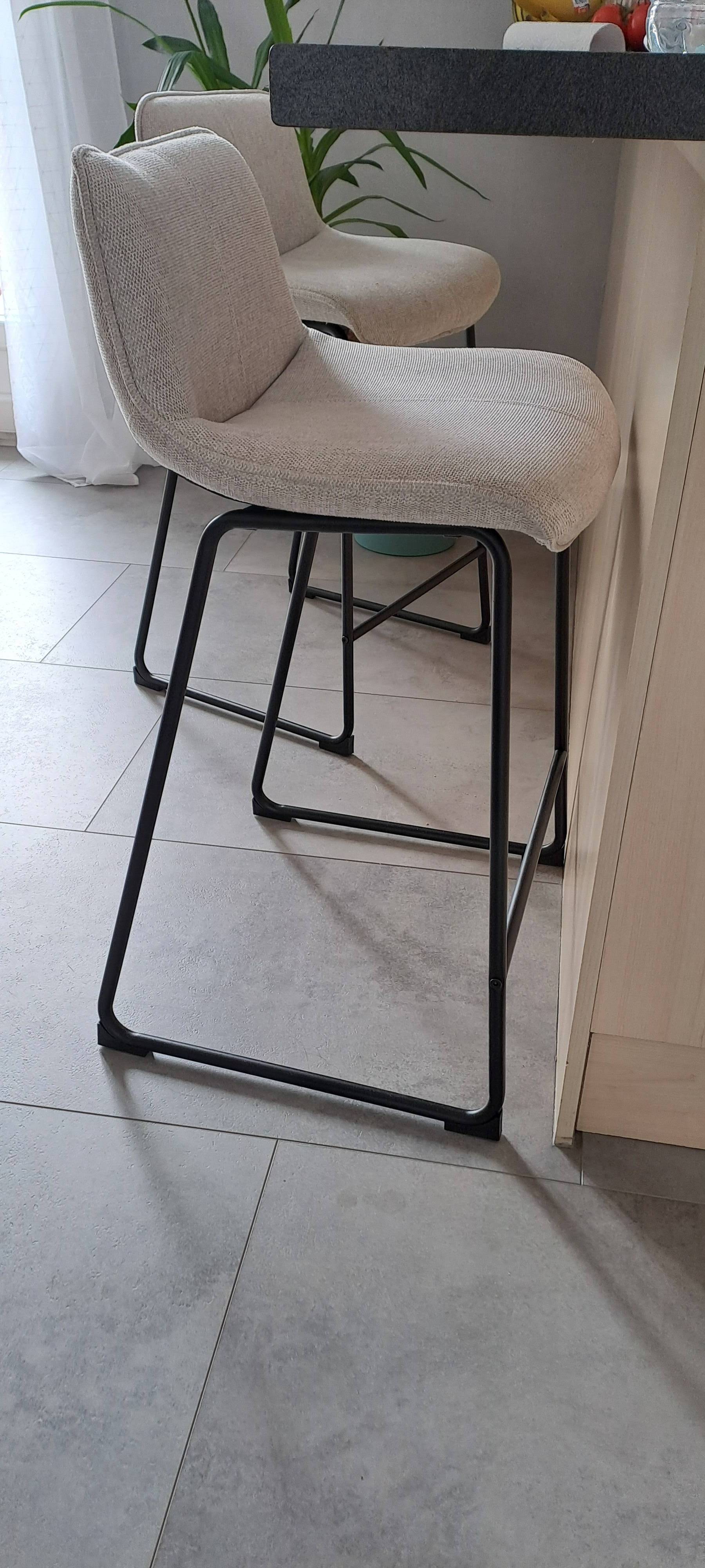 Tabourets de bar en tissu effet velours texturé terracotta et métal H65 cm (lot de 2) BOOST ...