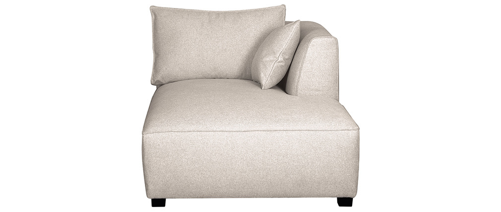 Méridienne angle droit en tissu beige PLURIEL - Miliboo