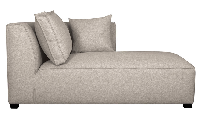 Méridienne angle droit en tissu beige PLURIEL - Miliboo