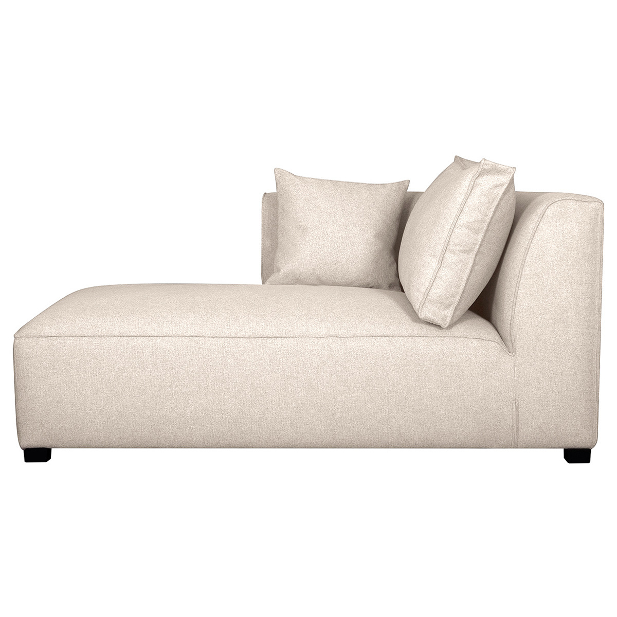 Micadoni Home Méridienne en tissu structuré noir - Noir - Size ...