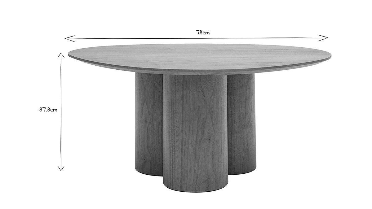 Table basse design bois foncé noyer L78 cm HOLLEN - Miliboo