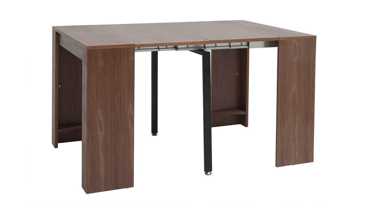 Table console extensible design noyer CALEB - Miliboo