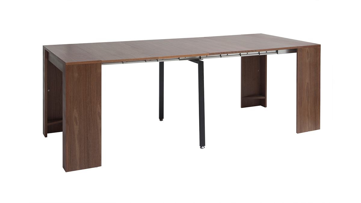 Table console extensible design noyer CALEB - Miliboo