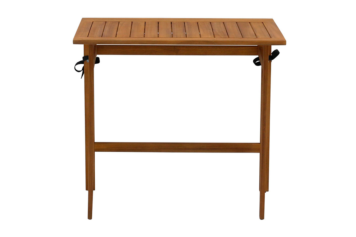 Table de balcon pliante en bois massif L80 cm CARMEN - Miliboo