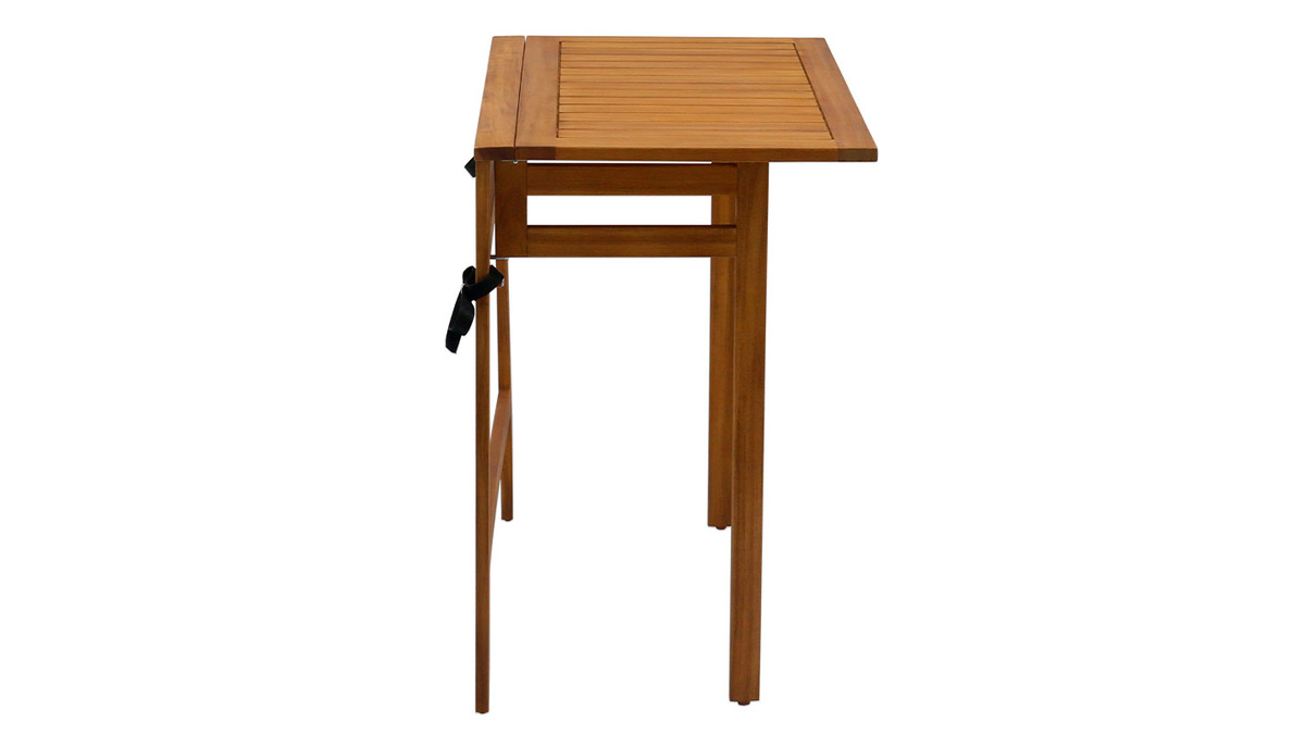 Table de balcon pliante en bois massif L80 cm CARMEN - Miliboo