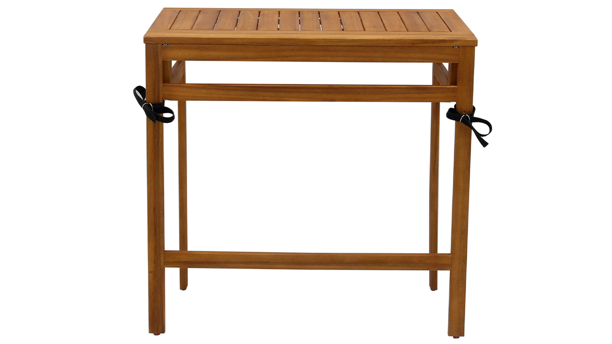 Table de balcon pliante en bois massif L80 cm CARMEN - Miliboo