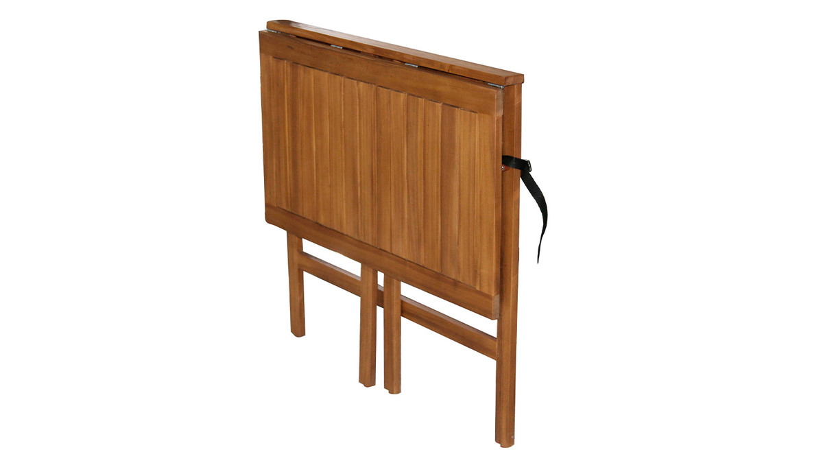 Table de balcon pliante en bois massif L80 cm CARMEN - Miliboo