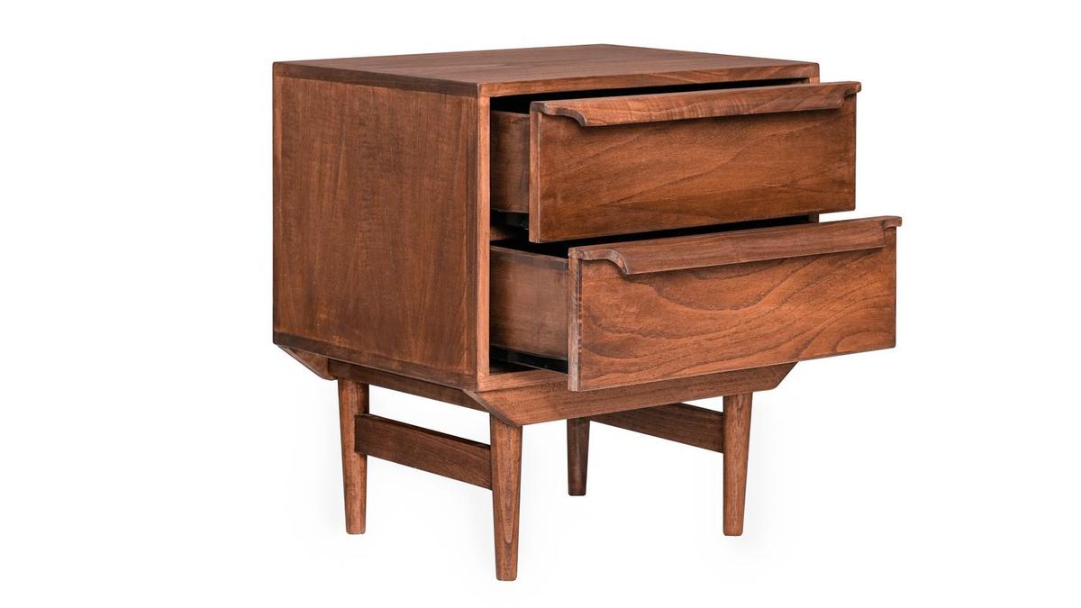 Table de chevet bois 2 tiroirs SEVEN - Miliboo