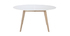 Table extensible ovale blanche et bois clair L150-200 cm LEENA - Miliboo