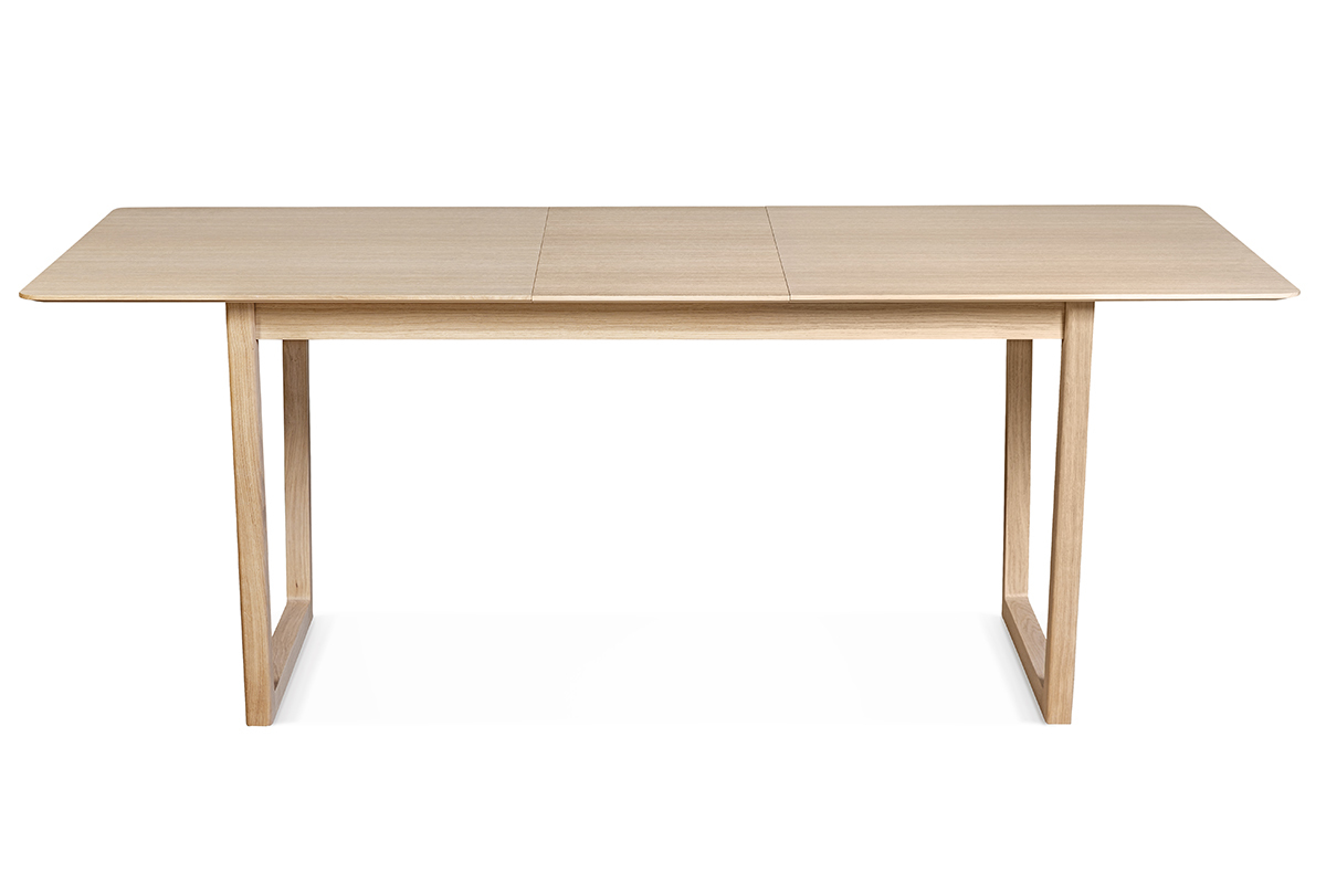 Table extensible rallonges intégrées rectangulaire bois clair chêne ...