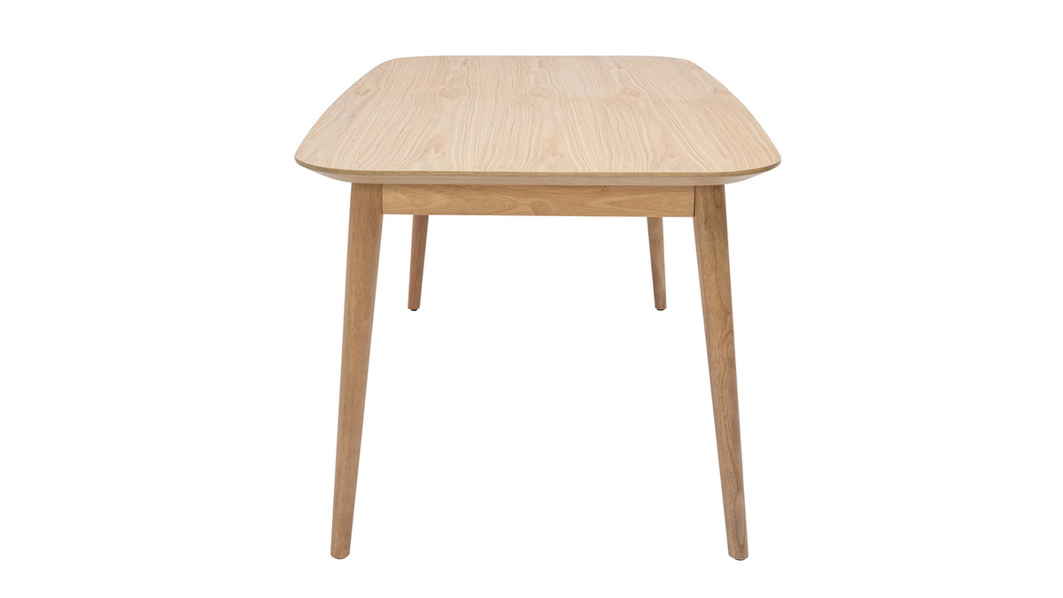 Table extensible rallonges intégrées rectangulaire en bois clair chêne ...