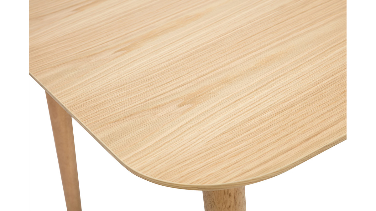 Table extensible rallonges intégrées rectangulaire en bois clair chêne ...