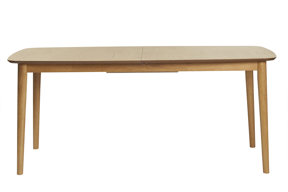 Table extensible rallonges intégrées rectangulaire en bois clair chêne ...