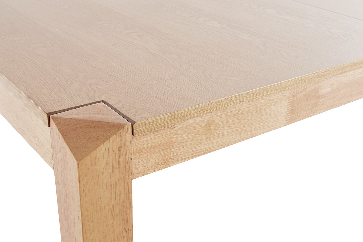 Table extensible rallonges intégrées rectangulaire en bois clair L150 ...