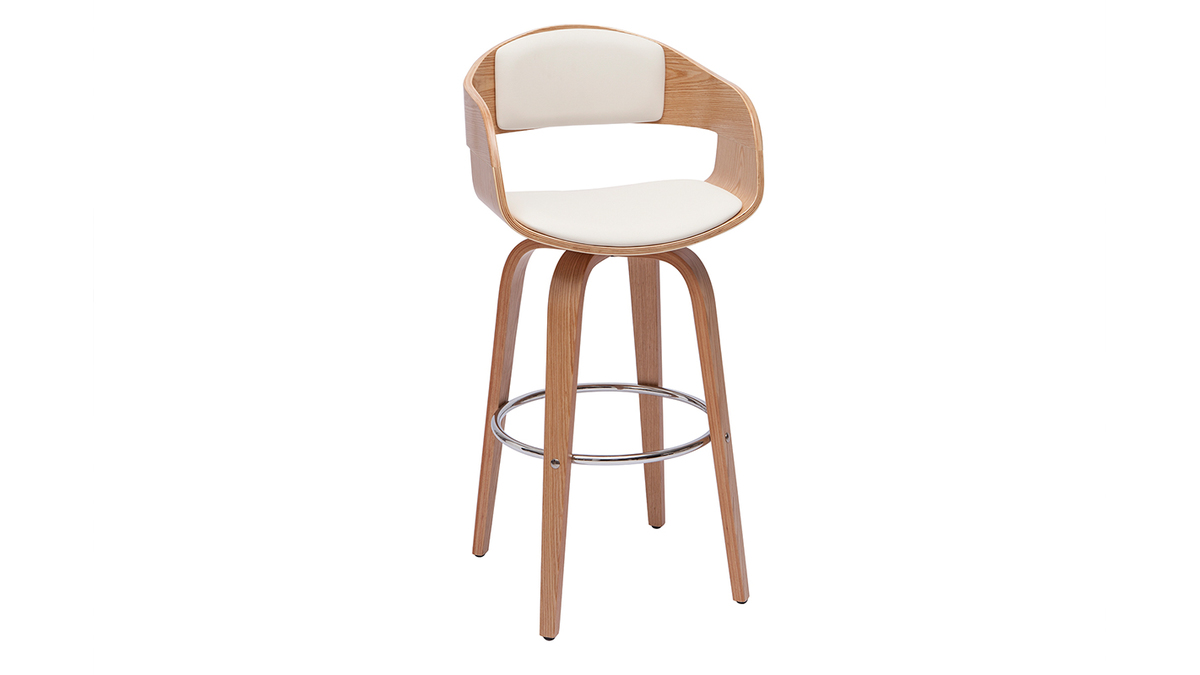 Tabourets de bar scandinaves pivotants 360° en bois clair H67 cm GAO ...